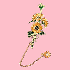 Metal Bookmarks,Bookmarks for Book Lovers Students Teachers Friends Cute Bookmark Teacher's Day Anniversary Christmas Birthday Graduation Valentine's Day Gifts (Sunflower)