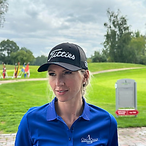 GP POWER GOLF Original Titties Mesh Hat - White Trucker Cap with Adjustable Strapback (Black)