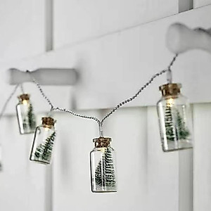 Christmas Icicle Lights Wire 48 Ft Christmas Lights 10 LED Wishing Bottle String Lights Christmas Lights for Bedroom Battery Operated Waterproof Fairy Lights for Indoor Wire String (A, One Size)