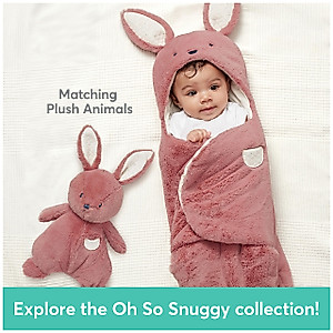 GUND Baby Oh So Snuggly Bunny Blanket Wrap, Plush Hooded Baby Blanket Wrap for Newborns, Pink/Cream, 26”