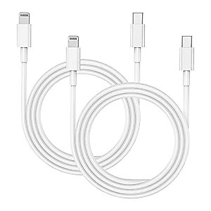 USBC to Lightning Cable for Apple iPhone 13 12 11 Pro Max Charger, 3Ft 2 Pack [Apple MFi Certified] iPhone Fast Charging USB Type C to Lightning Cord for iPhone 14 Plus/13/12/11/Mini- 3 Feet White