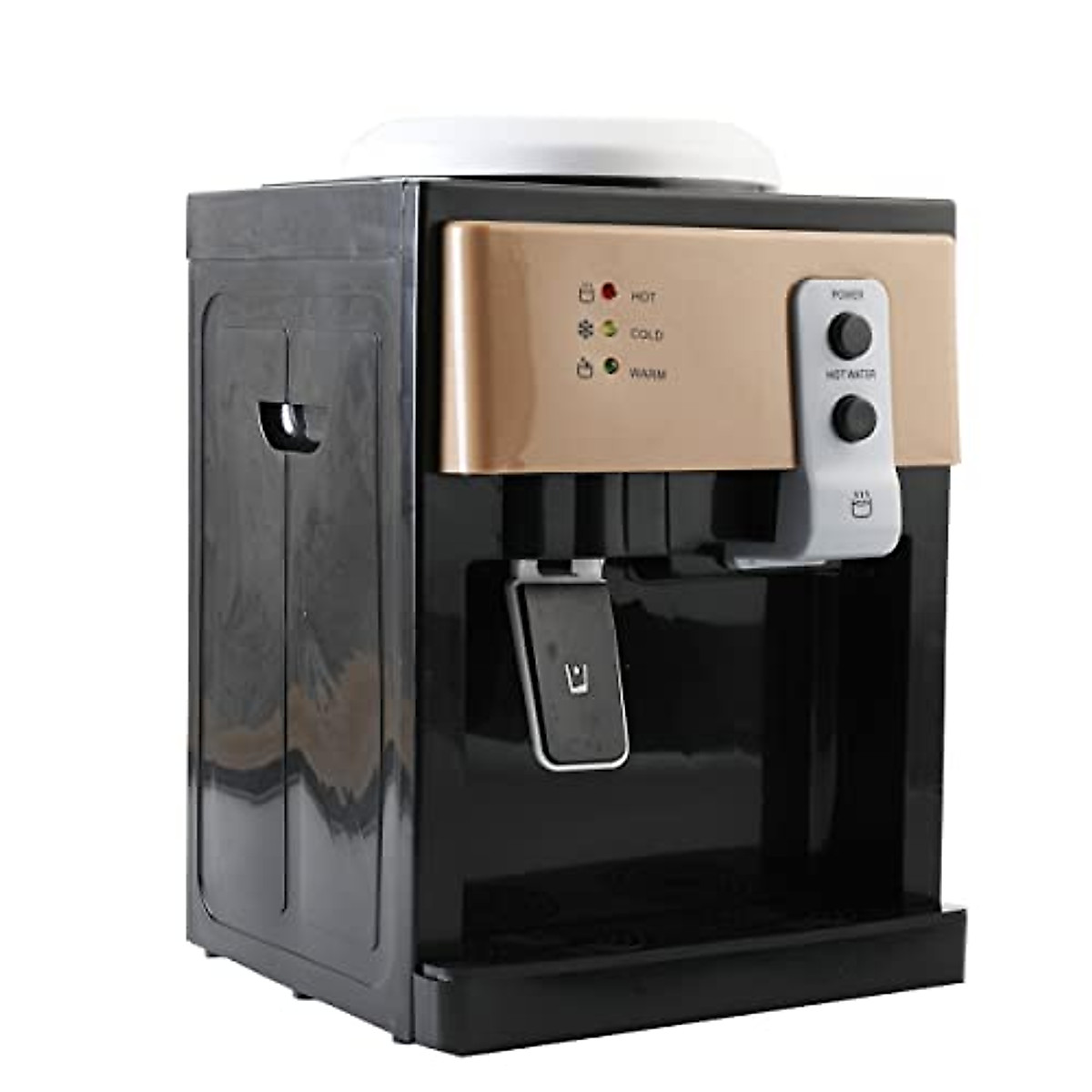 SUDEG Countertop Water Cooler Dispenser,Desktop Electric Hot and Cold Dispenser for 3 to 5 Gallon, 3 Temperature Settings, Top Loading Water Cooler Dispenser