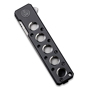 WeKnife Folding Knife Miscreant 3.0, CPM 20CV Blade Titanium Handle with Satin Finished Holes, Pocket EDC Outdoor Knives for Men Dad Husband Boyfriend(Black)