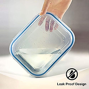 EcoEvo Glass Food Storage Containers Set, Large Size Glass Containers with Lids, BPA-free Locking lids, 100% Leak Proof Glass Meal Prep Containers, Freezer to Oven Safe (2 Pack of 80oz)