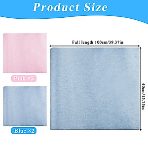 Boocalny 4 Rolls Book Cloth for Book Binding, 40 x 16 in Fabric Surface Paper Backed Book Cover, Weave Book 2 Colors Bookbinding Cloth for Adult DIY Book Scrapbooking, Album Cover （Pink and Blue）