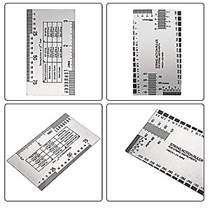 15 Pieces Guitar Luthier Tools Set Including Guitar Radius Gauge, String Action Ruler Gauge, 32 Blades Feeler Gauge, Guitar Notched Radius Gauges for Guitar and Bass Setup