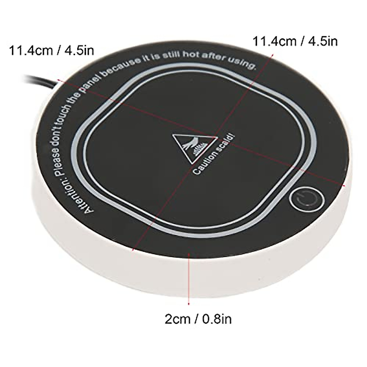 Smart Coffee Cup Warmer Black Coffee Mug Warmer for Desk with Heating Function for Cocoa Tea Milk Water(US Plug 110V)