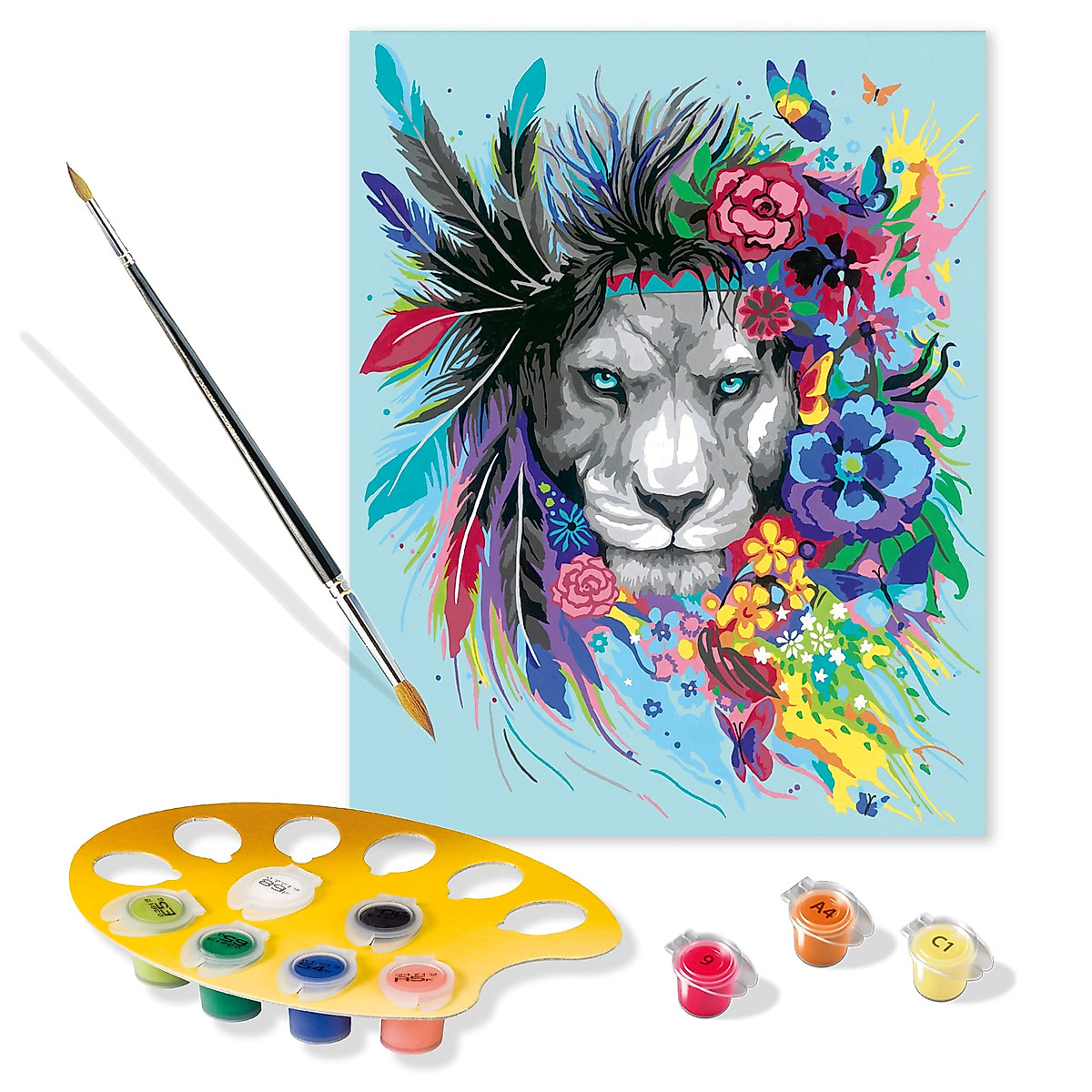Ravensburger CreArt Boho Lion Paint by Numbers Kit for Adults - Painting Arts and Crafts for Ages 12 and Up