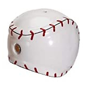 Baseball Glove & Base Ball with Stitching {Real Look} Salt and Pepper Shakers, Catchers Mit 3-1/4" Premium Quality Glazed Ceramic