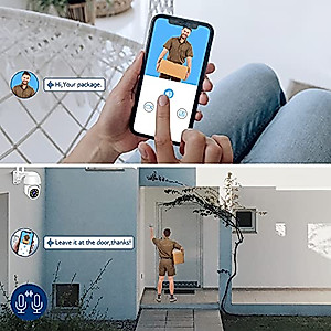 GT HITGX Security Cameras Outdoor, 3MP HD Wireless Security Camera Pan-Tilt 360° View, Home Security Camera with Motion Detection, Auto Tracking Color Night Vision, IP66 Waterproof, 2-Way Audio