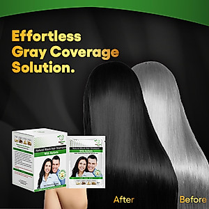 BIOGREEN ROOTS Ammonia-Free Herbal Hair Shampoo - Effectively Covers Gray Hair for Men and Women - Natural Color and Herbal Nourishment - No Stain on Skin - Natural Black (20 sachets x 25 ml)