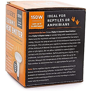 Fluker's Ceramic Heat Emitter for Reptiles 150W - Includes Attached DBDPet Pro-Tip Guide