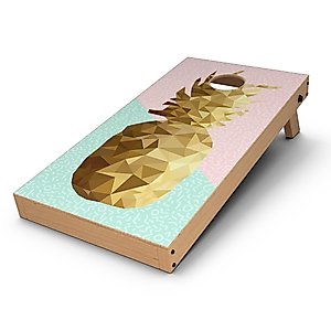 Design Skinz Summer Tropical Skin Set for Cornhole (Skin Only) - Geometric Summer Pineapple v1