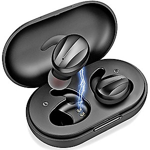 Alpatronix Wireless Earbuds HX500 Waterproof Bluetooth Headphones TWS in Ear Wireless Earphones Rechargeable Stereo Headset w/Qi Charging Case & Mic for iPhone/Samsung Galaxy, Sports&Running - Black