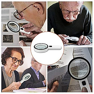 40X Magnifying Glass with Light, Handheld Lighted Magnifier with Large Double Glass Lens Led Magnifiers for Macular Degeneration, Seniors Reading, Soldering, Inspection, Coins, Jewelry, Exploring (#2)