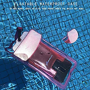 Glimmer Reflective Waterproof Phone Pouch, Universal Phone Case Dry Bag for iPhone 11 Pro Max Galaxy Pixel up to 6.5" (Black Blue)