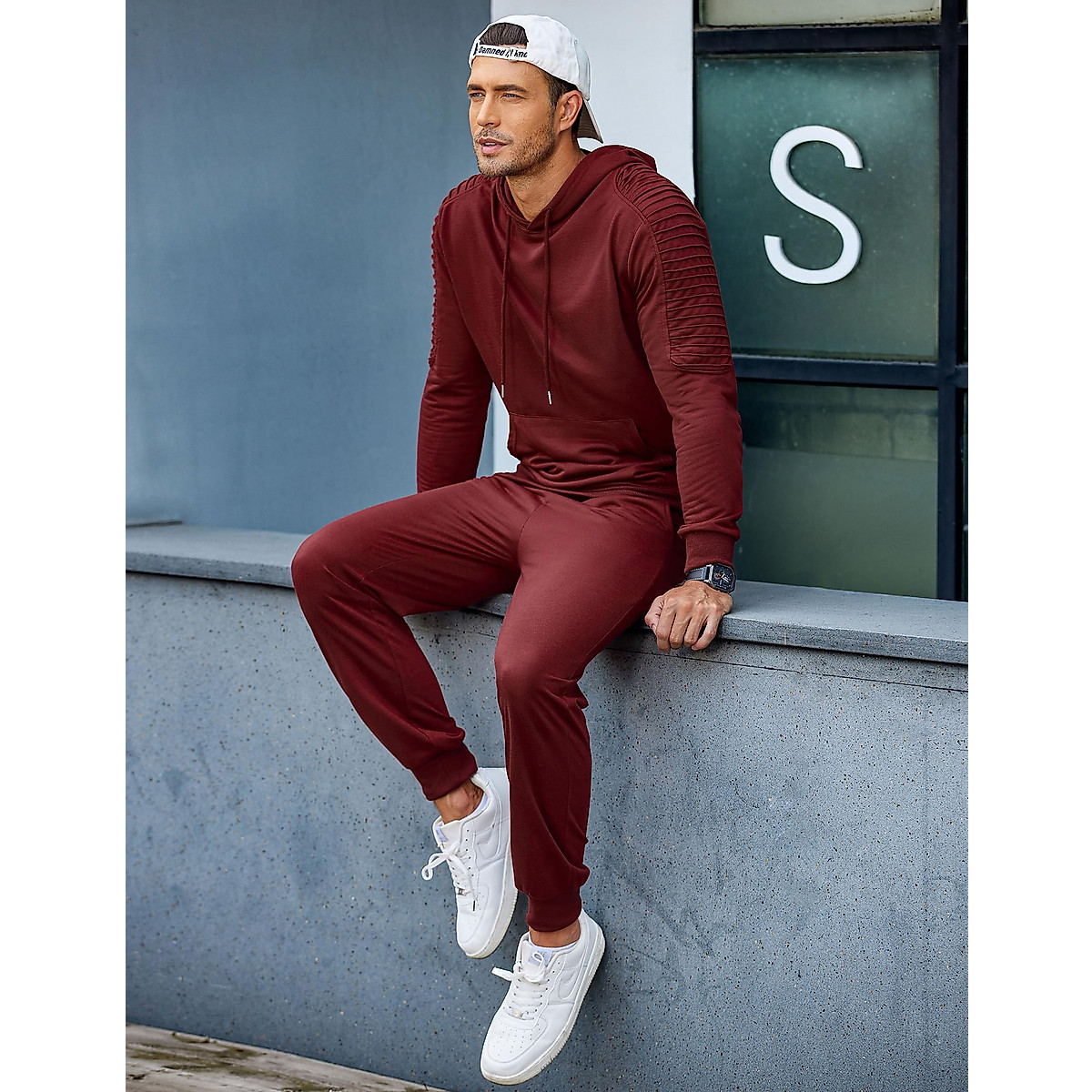 COOFANDY Men's Tracksuit Set 2 Piece Hoodie Sweatsuit Casual Jogging Athletic Suits Set