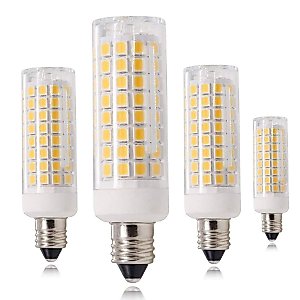HXWY E11 LED Bulb, Mini Candelabra Base, Omni-Directional 7W 730LM 120V E11 Indoor Lighting Bulb Replaces T3/T4 JD E11 Warm White 3000K(Pack of 4)