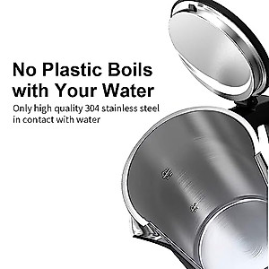 Onlicuf Temperature Control Electric Kettle, 304 Stainless Steel Interior Tea Kettle & Hot Water Boiler with Display, Auto-Off & Boil-Dry Protection, 1.7L, Keep Warm, Fast Boiling, BPA Free.