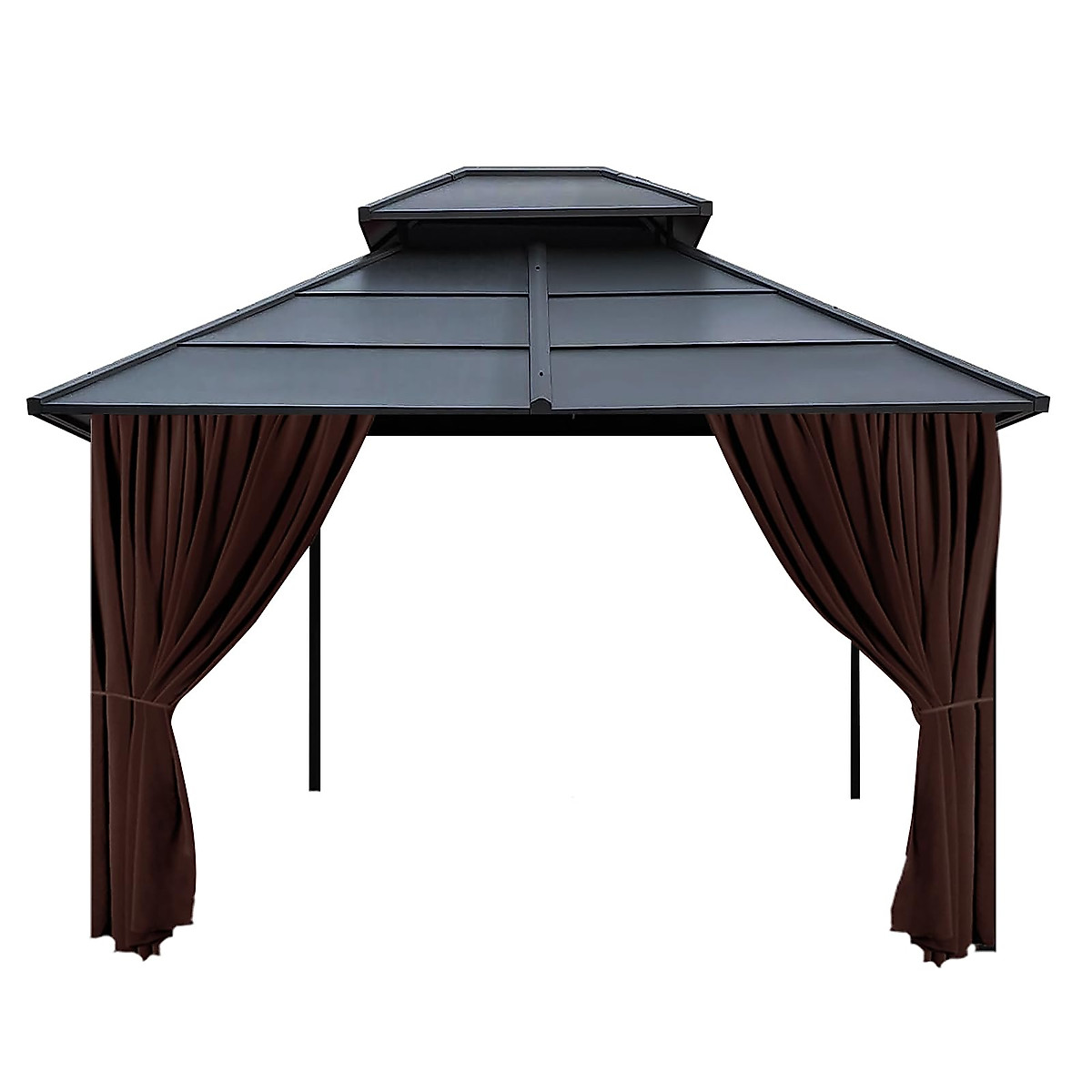 AONEAR Gazebo Privacy Curtain with Zipper Side Wall Universal Replacement for 10' x 10' Gazebo, Patio, Outdoor Canopy, Garden and Backyard,Coffee Brown (1-Panel Curtain Only)