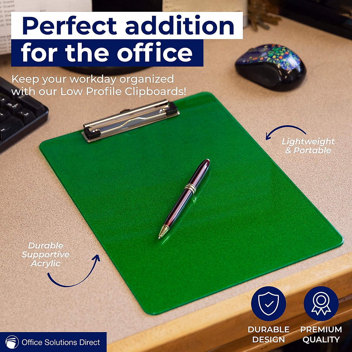 Plastic Clipboards (Set of 6) Multi Pack Clipboard (Colored Assorted) Strong 12.5 x 9 Inch | Holds 100 Sheets! Acrylic Clipboards with Low Profile Clip | Cute Clip Boards Board Clips