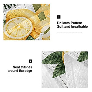 HADEEONG Summer Time Lemons Dish Towels for Kitchen, 16 x 23.6 Inch Fast Drying Absorbent Tea Towels Dishcloths, Seasonal Hand Towels for Daily Kitchen Home Cleaning Baking Set of 4