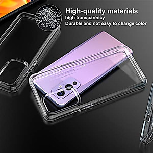 Clear Protective Case for Oneplus 9 Case Shockproof [Hard PC Back+Soft TPU Bumper] [Anti-Yellowing] [Support Wireless Charging] Protective Phone Case Cover for Oneplus 9, Transparent Clear