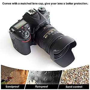 HB-69 Lens Hood Replacement with Lens for Nikon AF-S DX 18-55mm f/3.5-5.6G VR II D3200 D3300 D5200 D5300 Lens