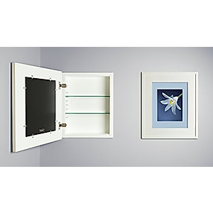 Fox Hollow Furnishings 13x16 Regular Concealed Cabinet - Medicine Cabinet with Picture Frame Door! (White)