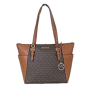 Michael Kors Charlotte Signature Large Top Zip Tote - Brown