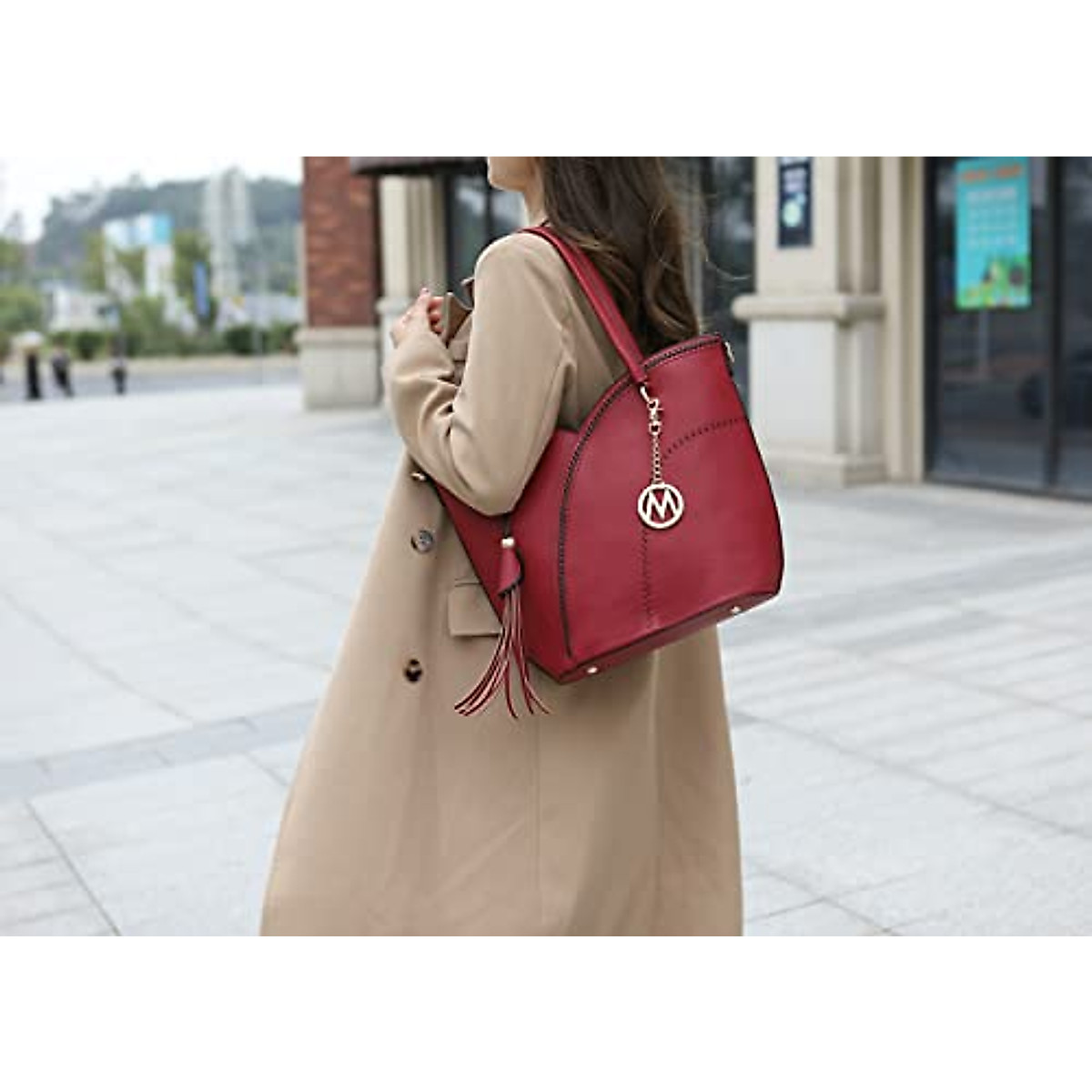 MKF Collection Tote Bag for Women,Vegan Leather Set Handbag Wallet Purse, Top-Handle Tote