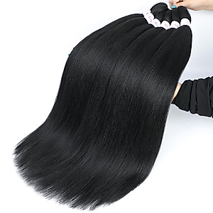 Alrence Pre Stretched Braiding Hair Long Braid 30 Inch 8 Packs Professional Braiding Hair Extensions Synthetic Crochet Twist Braids (30 Inch, 1B#)