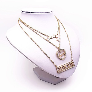 DreamWater Halloween Cosplay Three Piece Love Charm Necklace Gifts for Woman Men