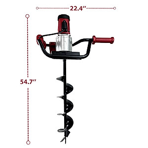 HIGOSPRO 6-Inch & 4-Inch Auger Bit Earth Auger,1500W Electric Post-Hole Digger, Earth Auger Digging Drill, Ideal for Post Hole Digging, Drilling, Tree Planting