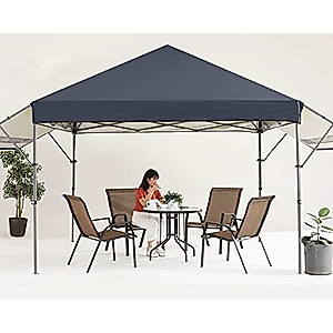 MASTERCANOPY 10x10 Pop-up Gazebo Canopy Tent with Double Awnings Dark Gray