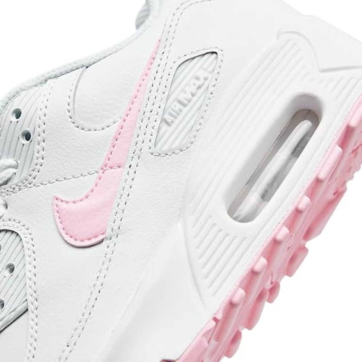 Nike Big Kid's Air Max 90 LTR White/Pink Foam-White White (CD6864 121) - 5