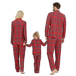 DAUGHTER QUEEN Family Christmas Pjs matching Sets Plaid Christmas Pajamas Women Xmas Jammies Couples Holiday Pj Ladies Soft Comfy Clothes Sleepwear Outfits Medium M