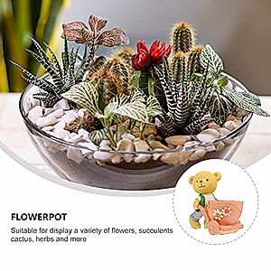 Happyyami 1pc Flowerpot Figurine vase Flower vase Planter pots for Indoor Plants Statue Planter Cute Succulent Pots Animal Flower Pot Plant Gift Plant Pot Goods Mini Office Resin Succulents