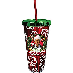 Spoontiques Merry Clarkmas Foil Cup w/Straw