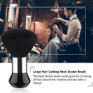 Patelai 3 Pieces Neck Duster Brush Barber Hair Blade Clipper Soft Nylon Trimmer Shaver Razor Cleaning with Storage Bag for Hair Styling(Black)