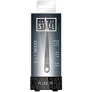 Haus of Steel Pluck It Men's 3-In-1 Tweezer 1.5 Ounce