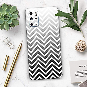 DesignSkinz White & Gradient Sharp Chevron Protective Vinyl Decal Wrap Skin Cover Compatible with The Samsung Galaxy S20 (Screen Trim & Back Glass Skin)
