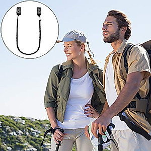 Black Adjustable Hat Strap Clips Windproof Strap Clips Retainers Anti-Lost Strap with Cord Locks for Sports (Classic Style)