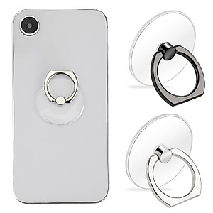 Sibba Cell Phone Rings Holder Hooks 2 PCS Hand Grip Car Mount Accessories Kickstand Case Finger Stand Supports Cellphone Socket Attachment Back Sticky Rotation Strap Adjust Angles for Smartphone