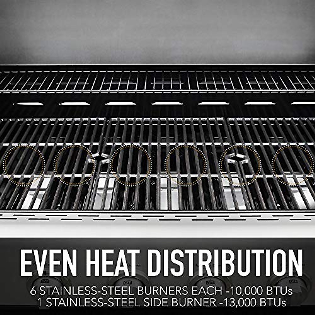 Kenmore PG-A40611S0L 6 Burner Cabinet Style Propane Gas BBQ Grill with Side Burner, 73000 Total BTU, Stainless Steel