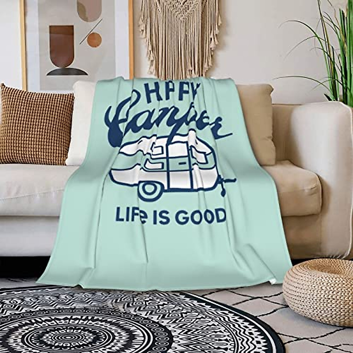 Fleece Throw Blanket Camp Plush Throw Blanket for Couch Sofa Bed Women Blanket (50"x40")