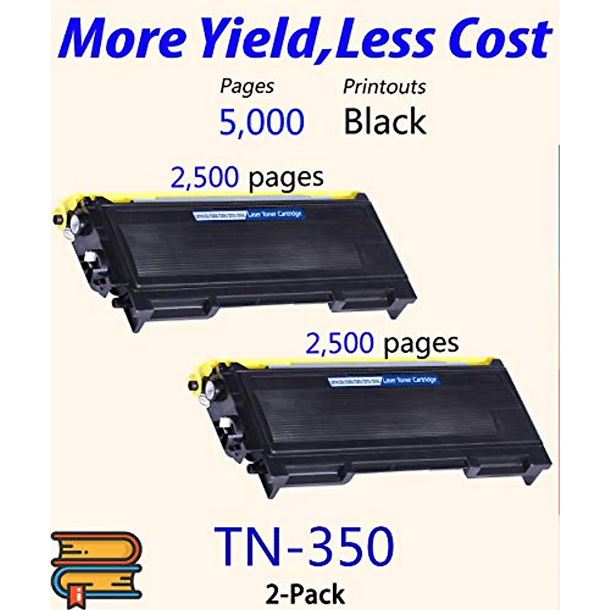 2-Pack ColorPrint Compatible Toner Cartridge Replacement for Brother TN350 TN-350 TN 350 Used for DCP-7020 HL-2040 HL-2070N MFC-7220 MFC 7225N 7420 MFC-7820N IntelliFax 2820 2920 Printer (2X Black)