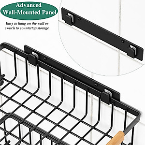 OKZEST 3-Tier Fruit Basket for Kitchen Counter with Banana Hangers, Wall Hanging Fruit Basket and Countertop Organizer Fruit Bowl, Fruit Storage Holder Stand for Potato Onion Snack Bread Fruit Veggie