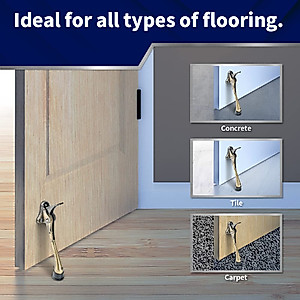 HOME&I Kickdown Door Stopper, 6-Inch Commercial Heavy Duty Door Stop Holder Kick Door Kickstand Height-Adjustable Rubber Foot (Black)