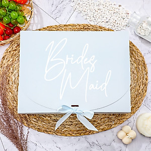 Marspark 8 Pack Bridesmaid Proposal Gifts Boxes Set, Maid of Honor Proposal Box, Matron of Honor Bridesmaid Gift Boxes with Ribbon for Bridal Party Proposal Gifts(Blue Series Style)